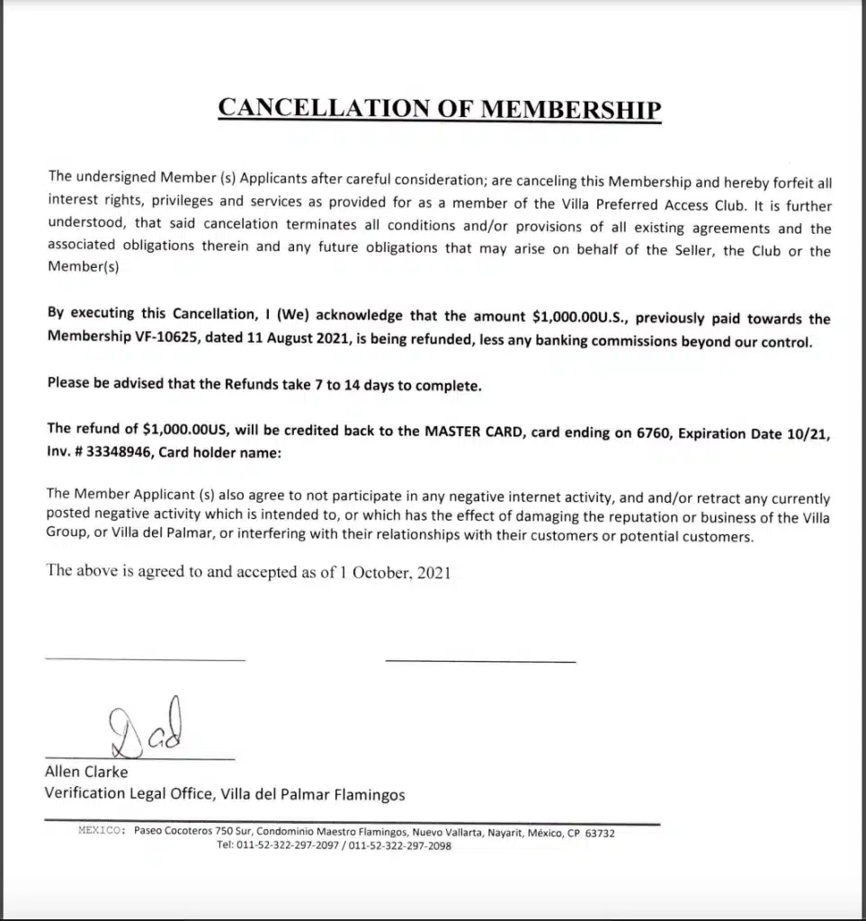 Proof of performance – Alpha Timeshare Consultants